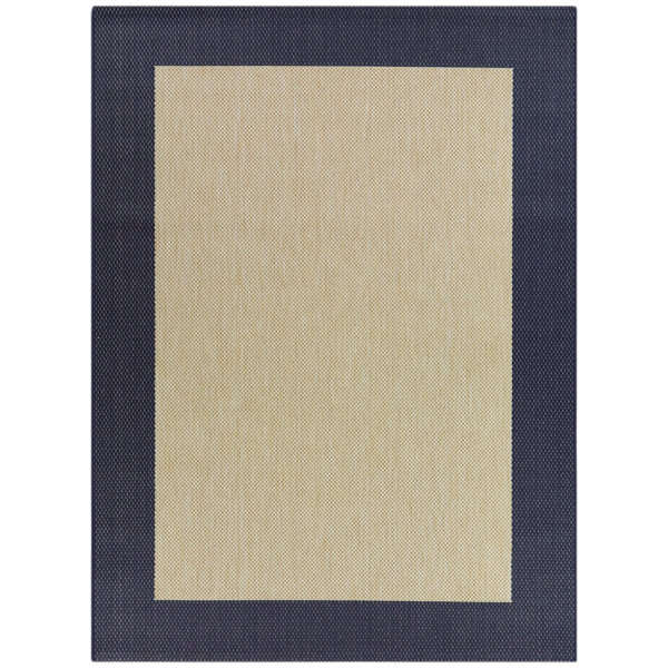 Joss & Main Tapis d'intérieur / extérieur bleu marine / taupe tissé à la machine Kecia et ...